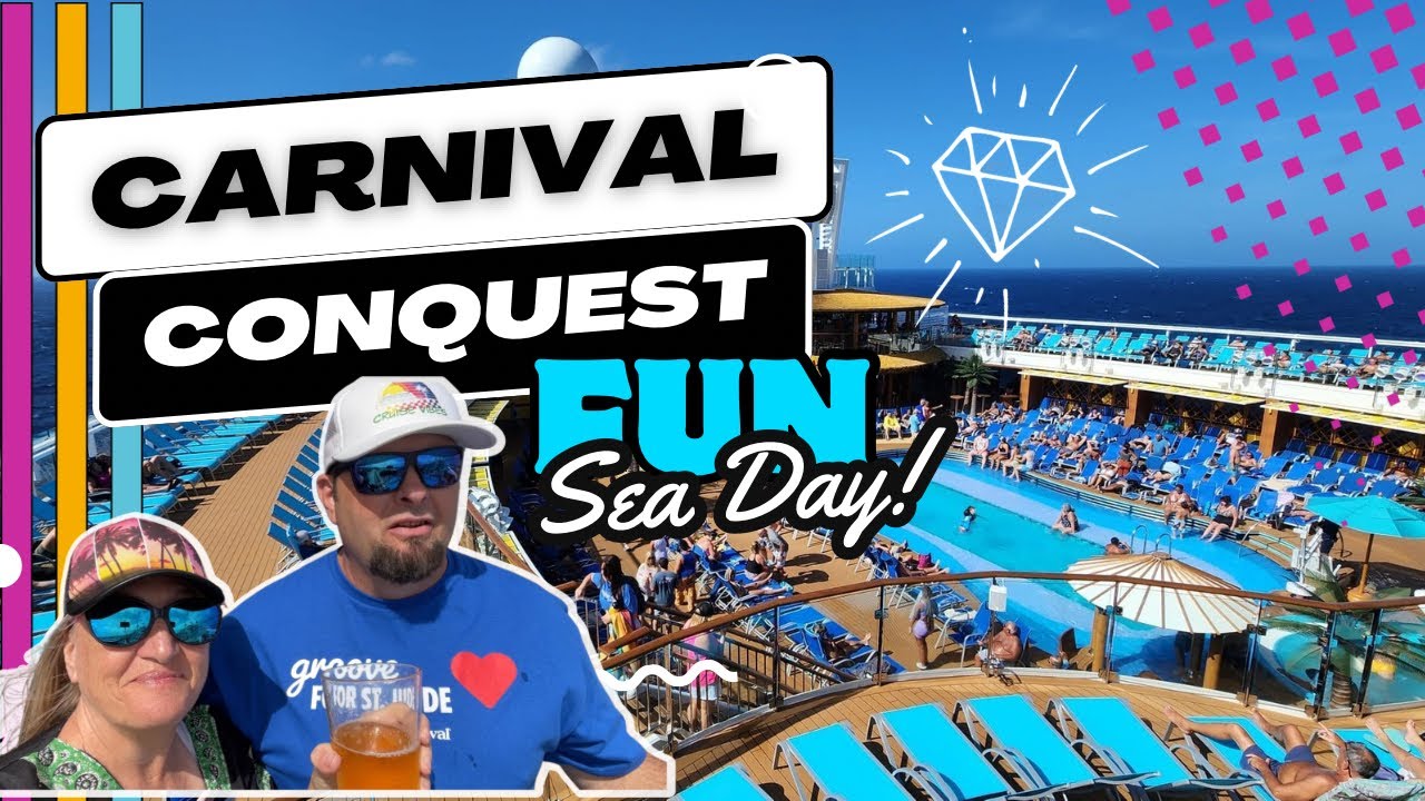 First Fun Sea Day on the Carnival Conquest! - YouTube
