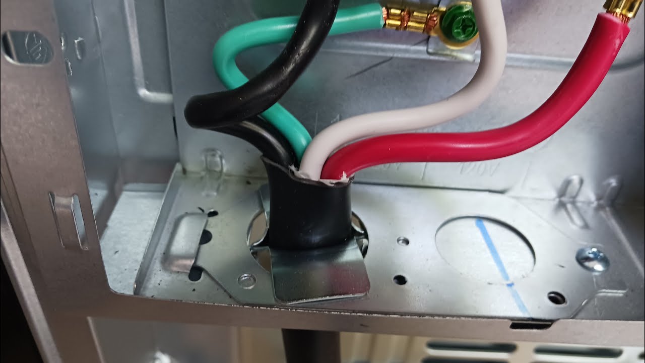 Installation of a power cord for an electric range. - YouTube