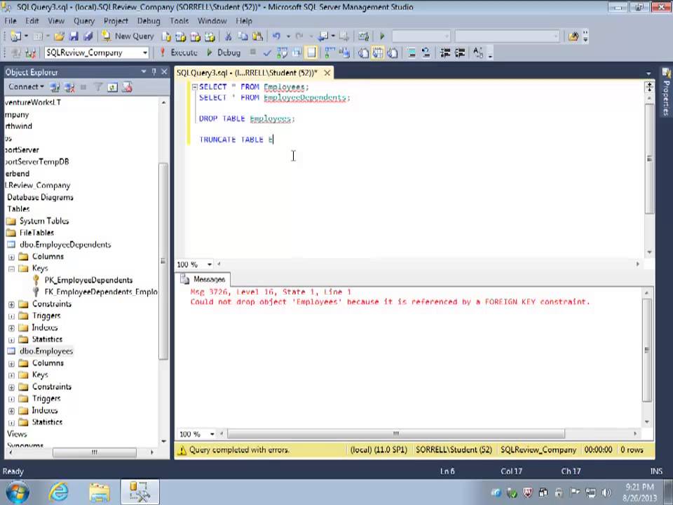 SQL Review Video 4 DROP TABLE YouTube sql-review-video-4-drop-table-youtube