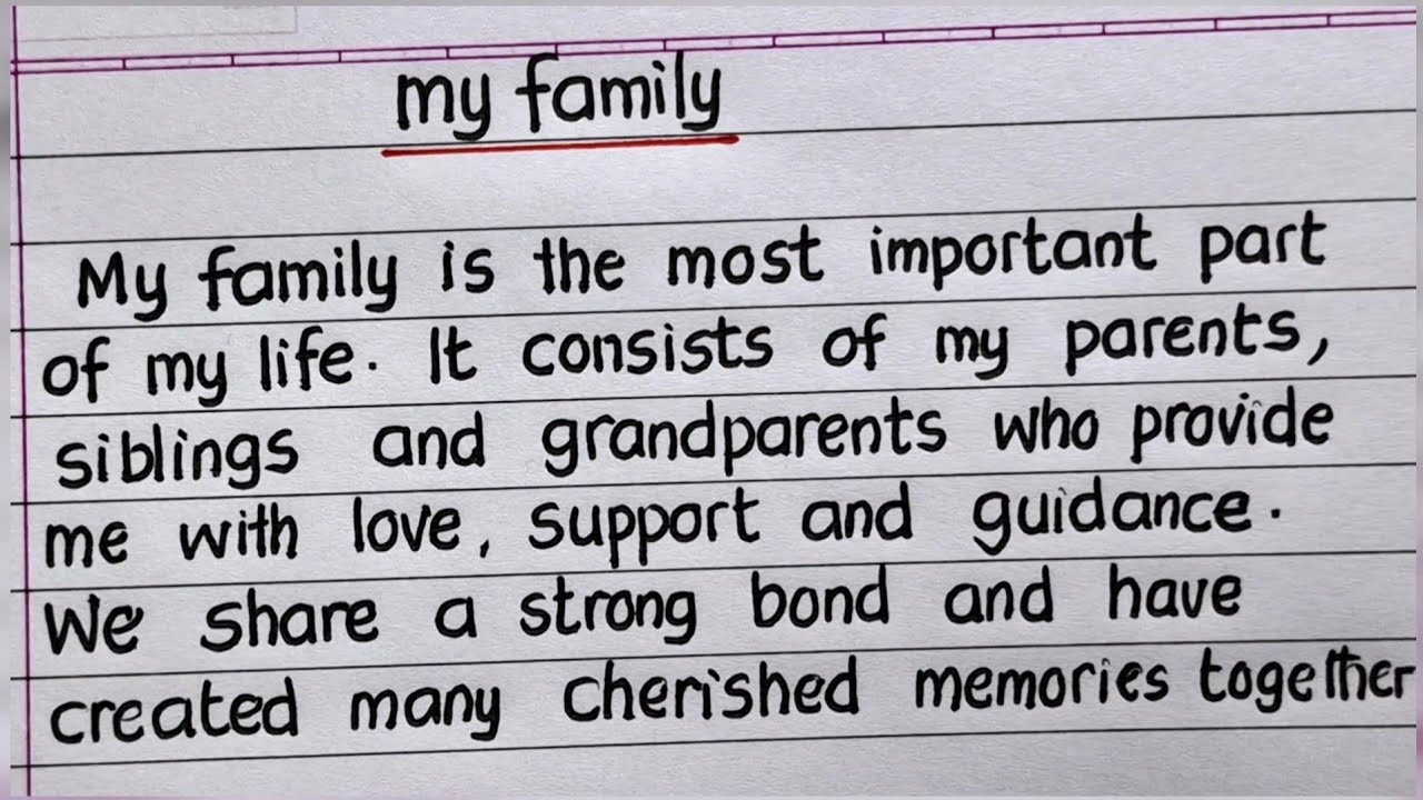 Paragraph on My Family | My Family Paragraph Writing - YouTube