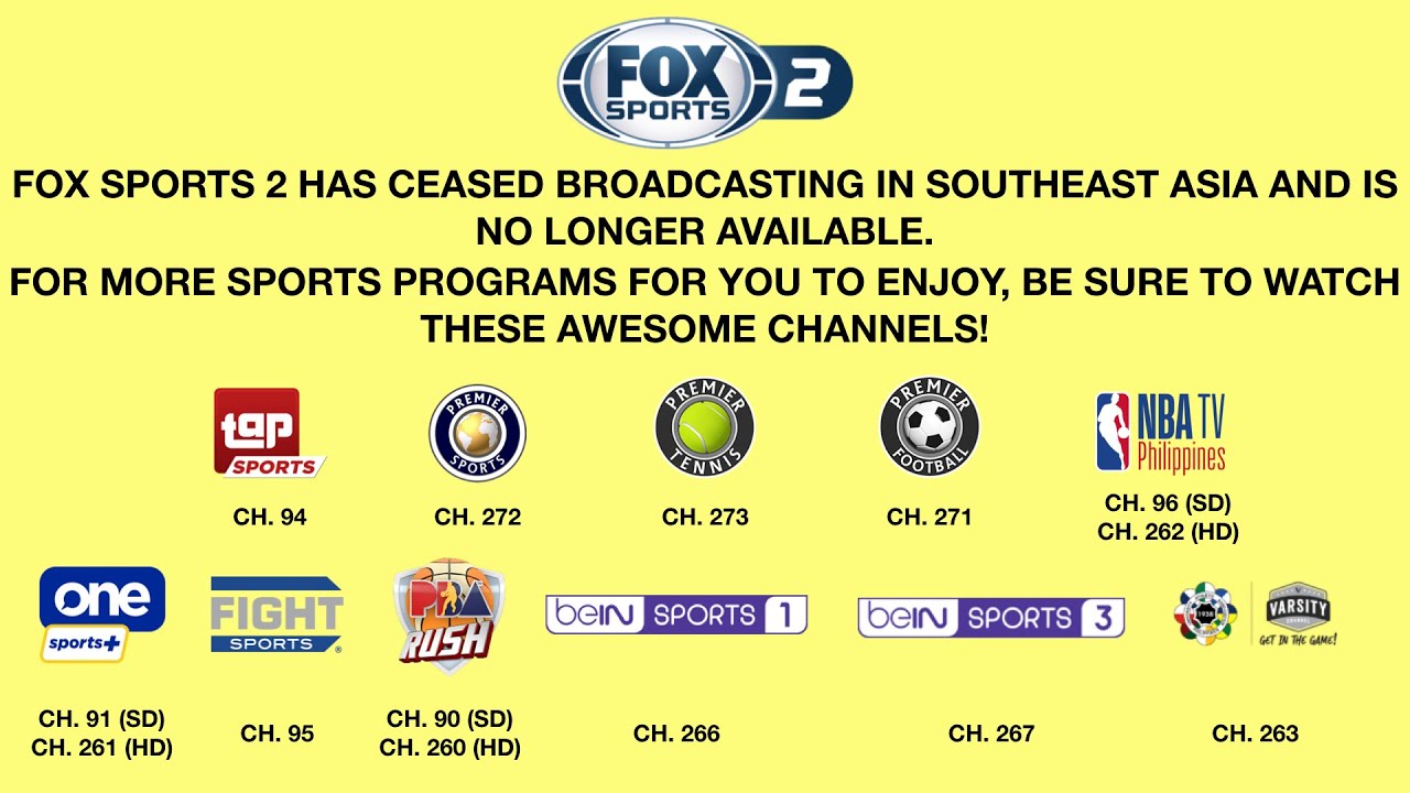 Fox Sports 2 Asia shutdown via Cignal (fan-made) - YouTube