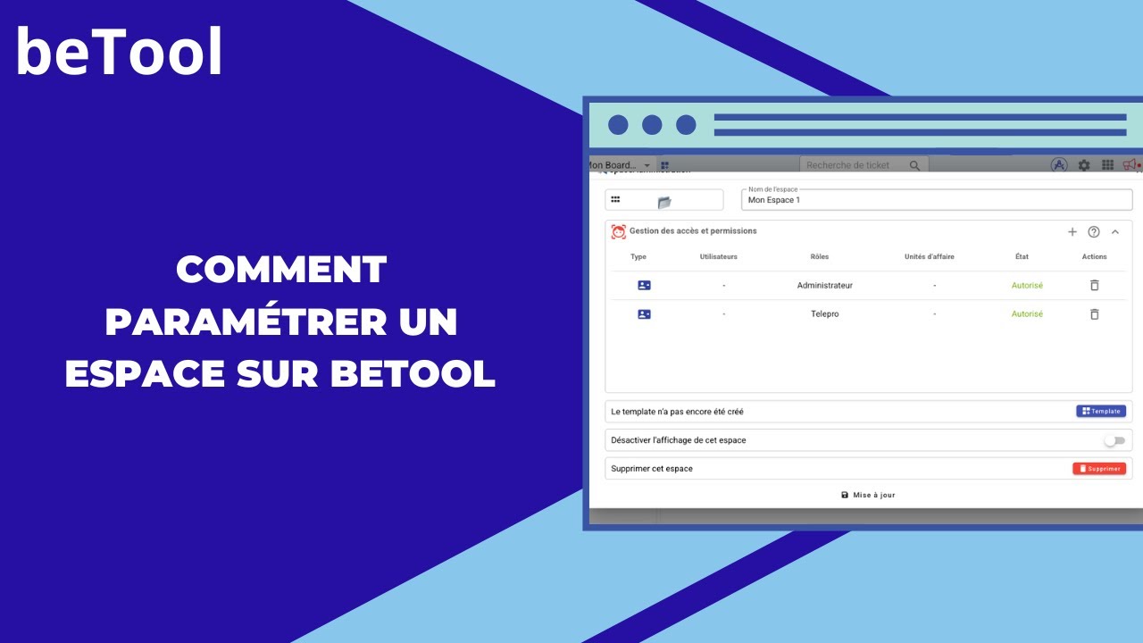 Comment paramétrer un espace sur Betool : Guide complet - YouTube