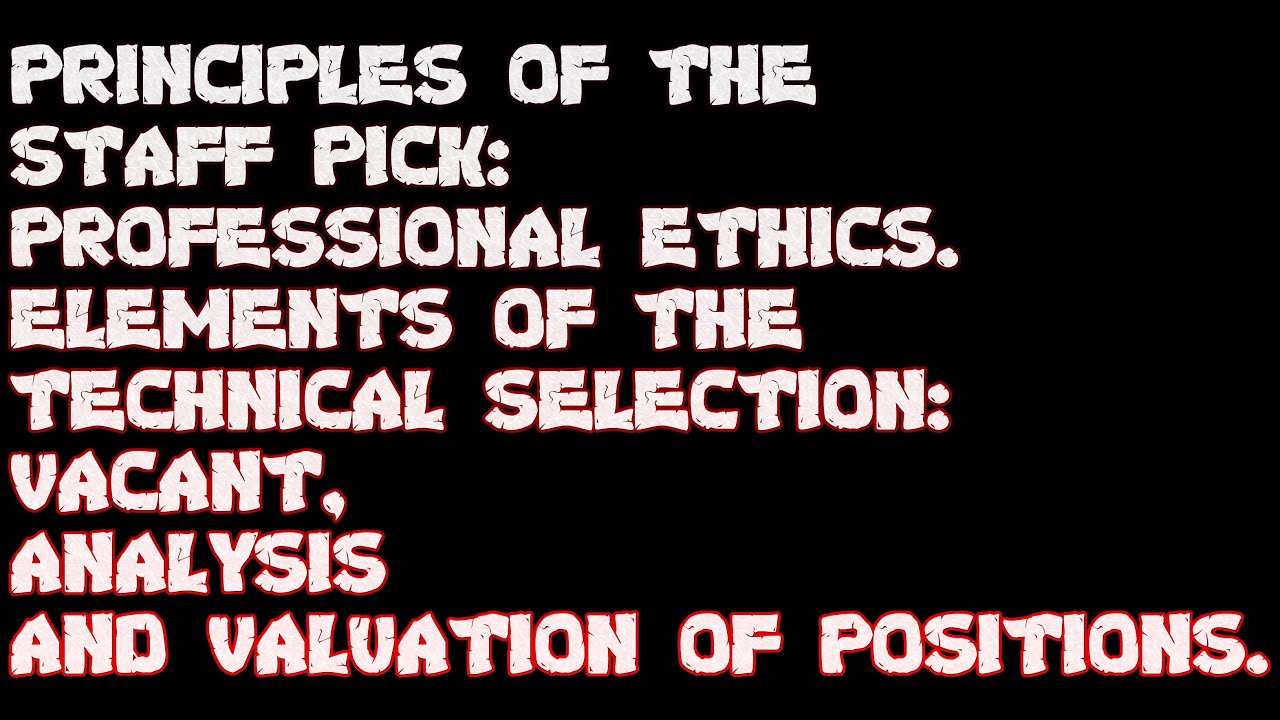 ELEMENTS OF THE TECHNICAL SELECTION:VACANT,ANALYSIS AND VALUATION OF ...