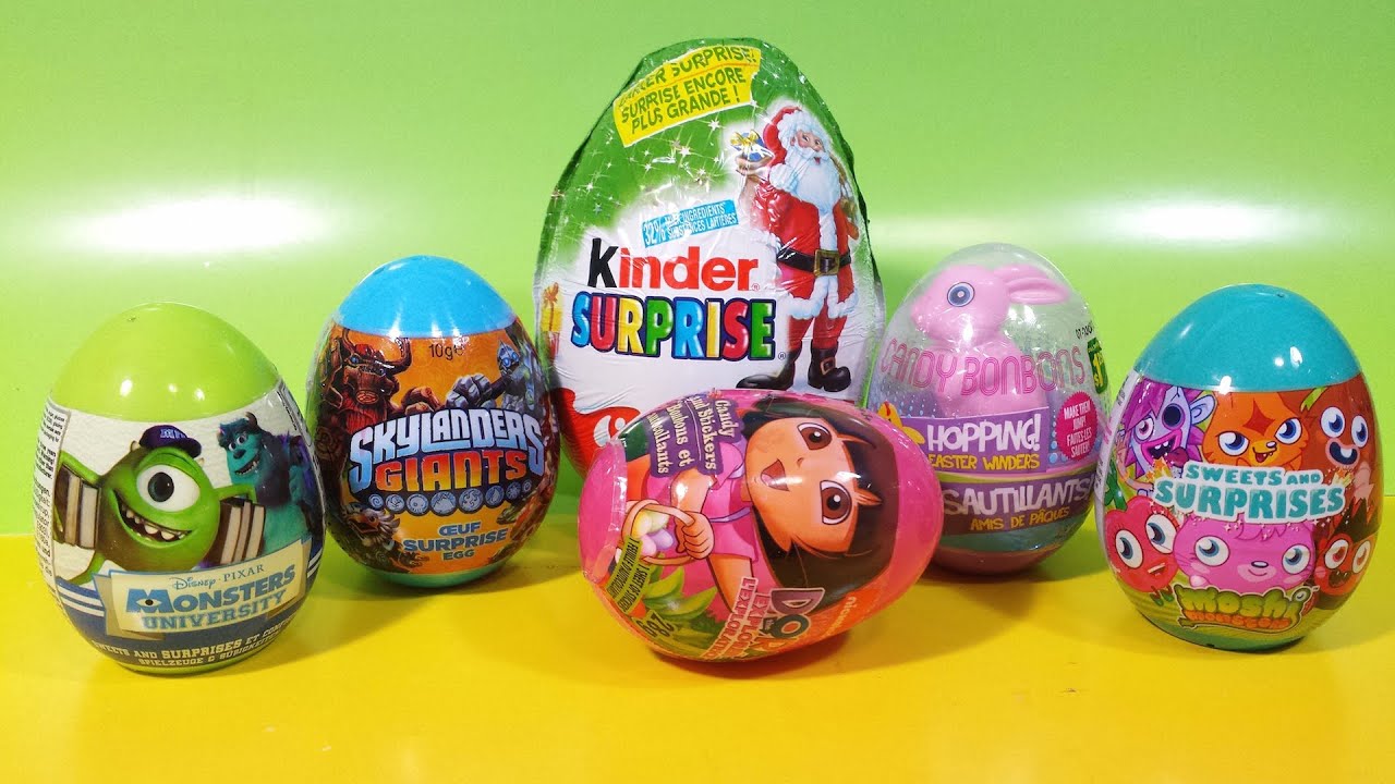 Surprise Eggs Dora, Monsters University, Kinder, Moshi Monsters ...