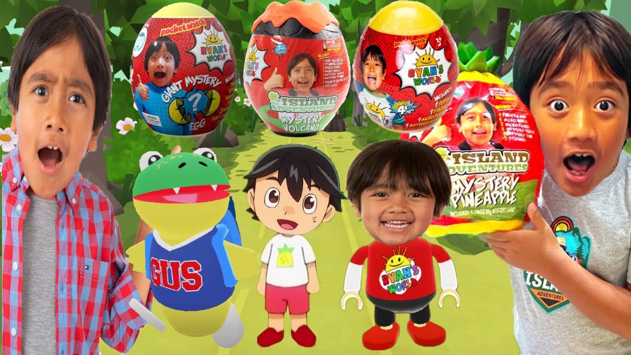 Tag with Gus the Gummy Gator Mystery Surprise Eggs - Ryan Kaji vs Gus ...