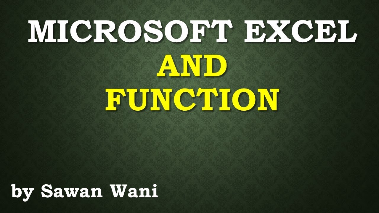 Microsoft Excel - AND Function - YouTube