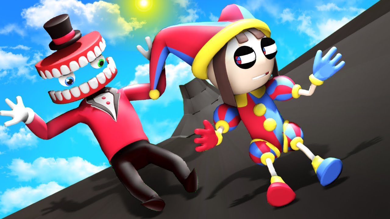 GMOD • The Amazing Digital Circus Impressive Ragdolls (Jumps, Ramps ...