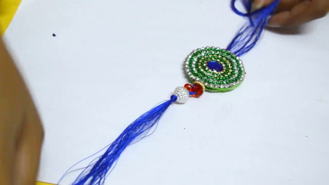 Handmade Rakhi Making # How To make Beautiful Rakhi At Home # NIDHI ...