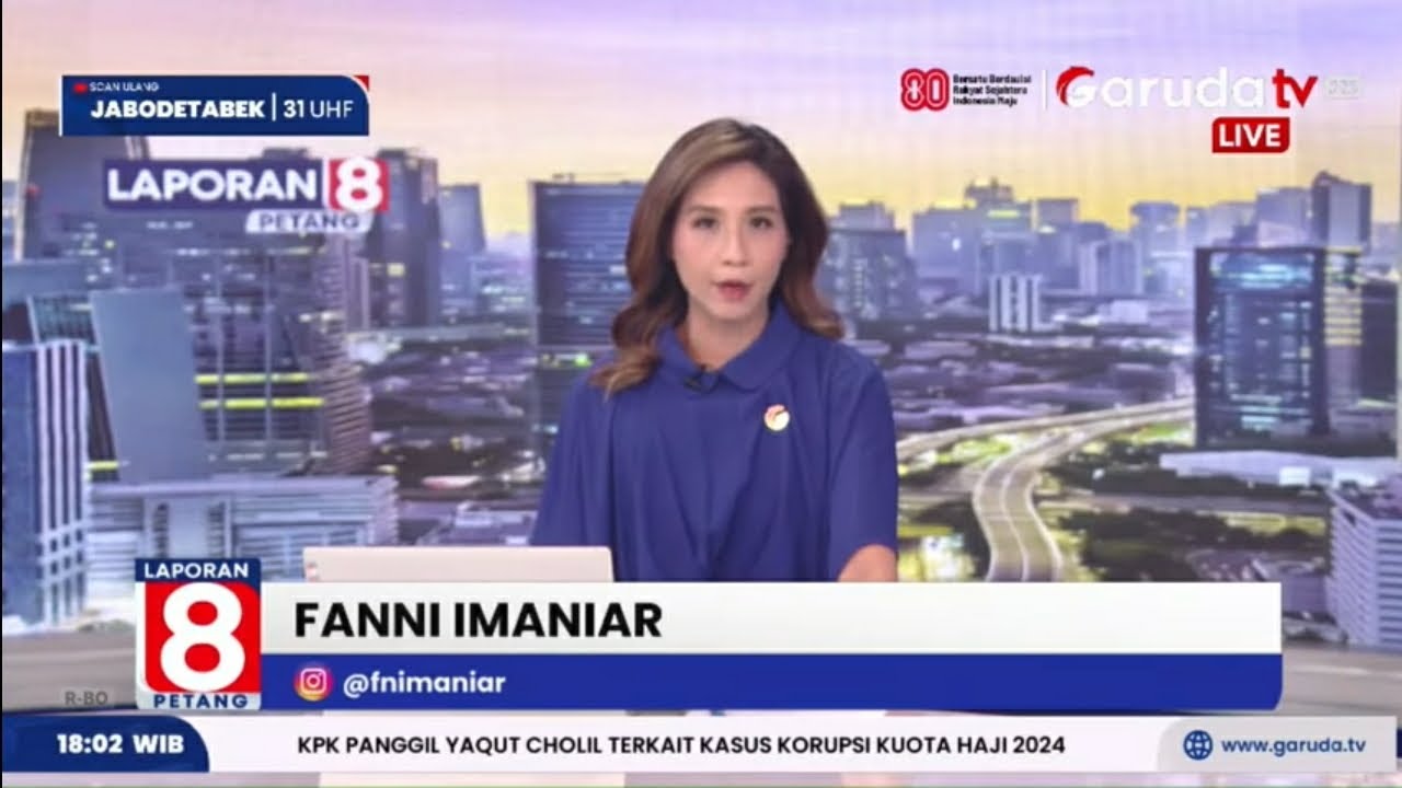 Debut Fanni Imaniar di Laporan 8 Petang Garuda TV (7/8/2025) - YouTube