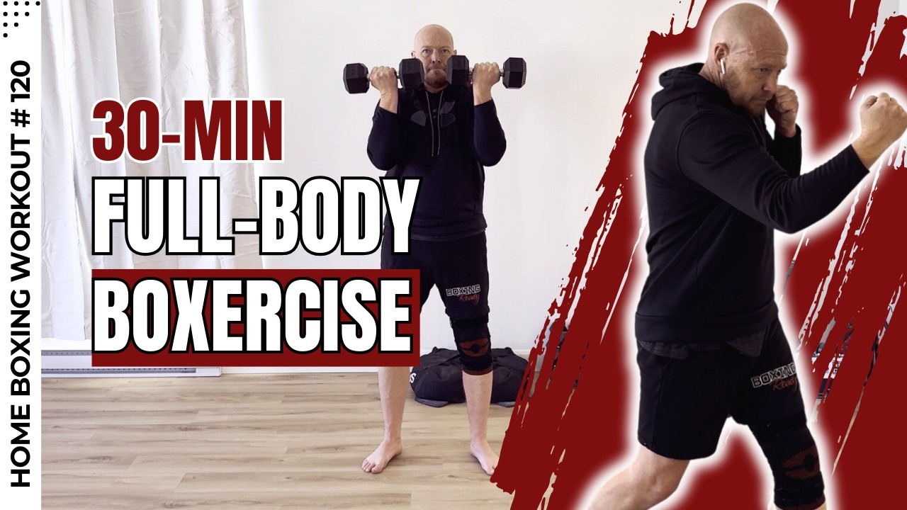 30 Min Full Body Boxing Workout for weight loss | Dumbbells required ...
