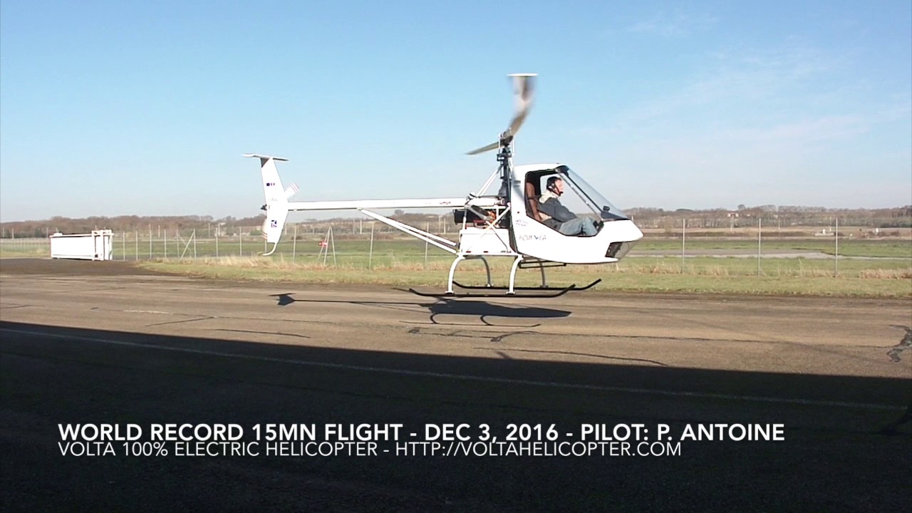 Volta 100% Electric Helicopter - World Record 15mn flight - Dec 2, 2016 ...