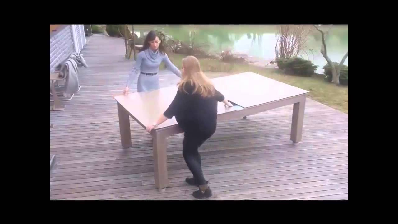 Outdoor convertible pool table - YouTube