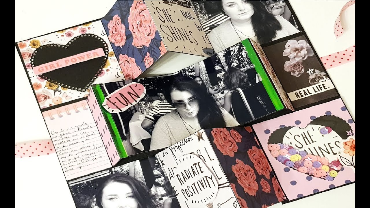 TUTORIAL ALBUM SCRAPBOOKING FACIL Y RAPIDO ( ‿ ) - YouTube