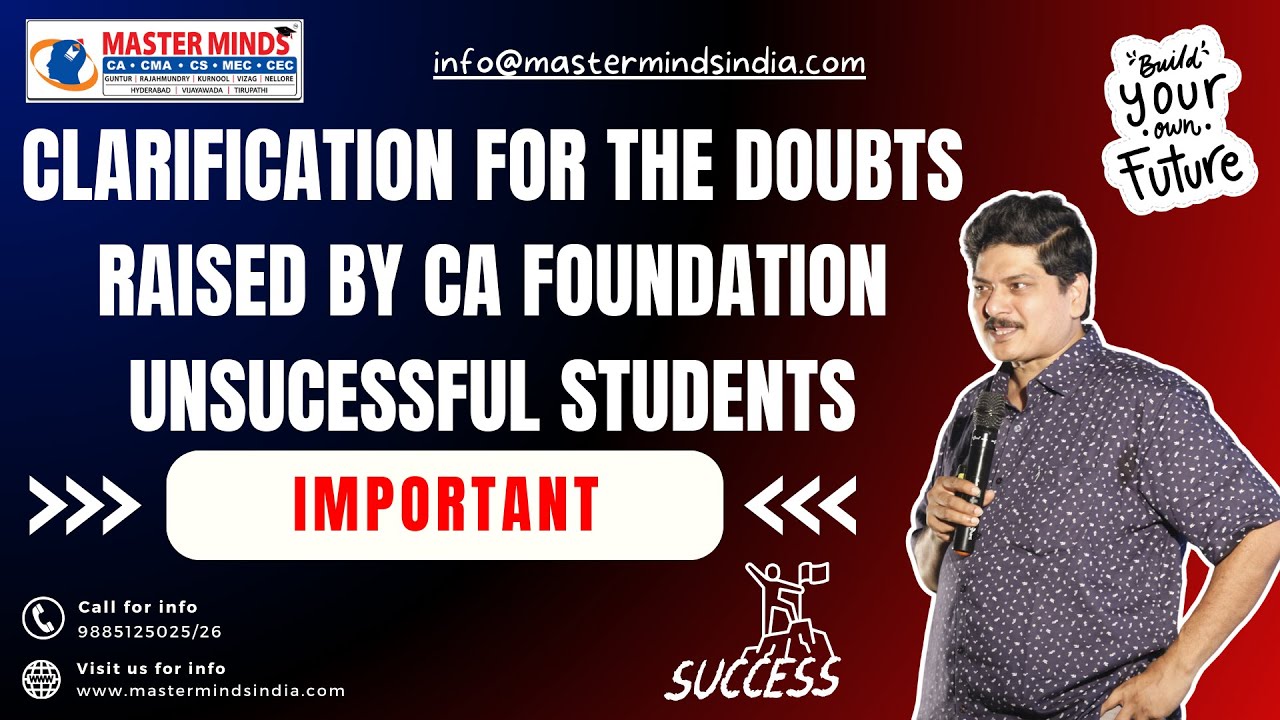 IMPORTANT | CLARIFICATION FOR THE DOUBTS RAISED BY CA FOUNDATION UNSUCESSFUL STUDENTS - YouTube