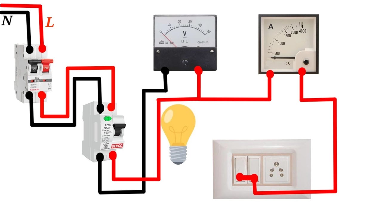 HOW TO MCB TO VOLT METER CONNECTION | AMPER METER CONNECTION | BOARD ...