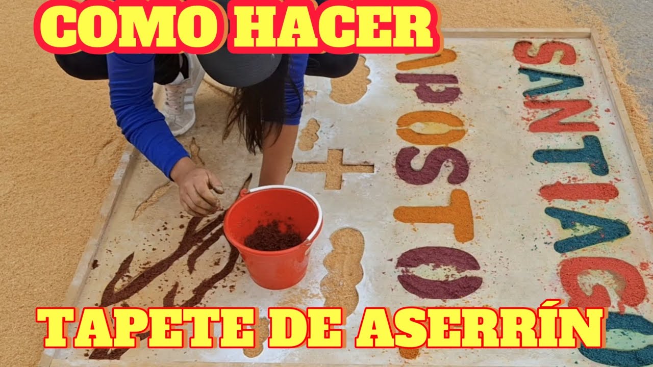 CÓMO HACER TAPETES DE ASERRÍN / CÓMO HACER ALFOMBRA DE ASERRÍN / MOLDE ...