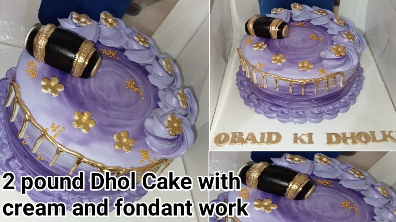 Easy & Charming Dhol Cake | dholki cake | mehndi cake design without fondant | cake for ...