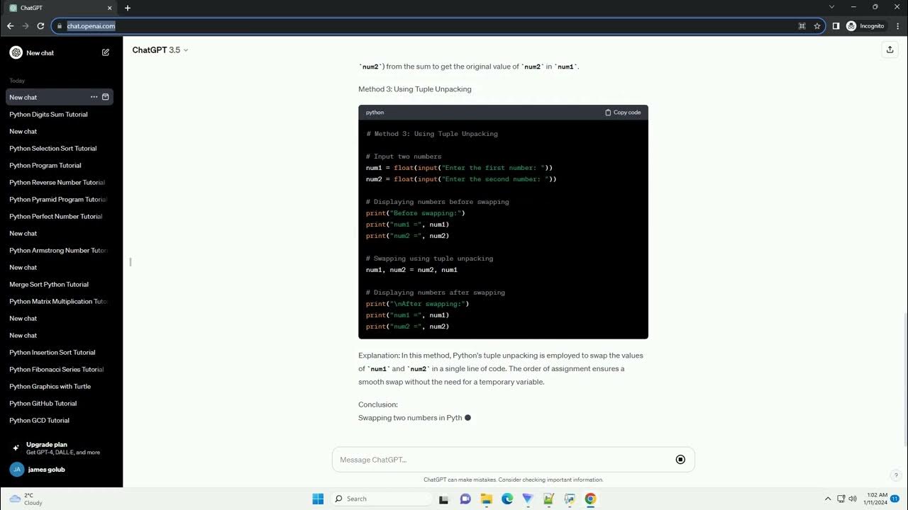 Python Program Swap Two Numbers Youtube