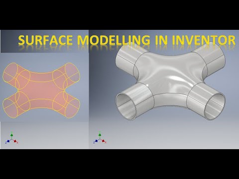 Surface Modelling in Autodesk Inventor || How to make 4 Way Pipe in ...