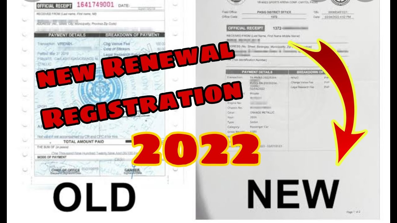 New Renewal Registration receipts "LTO" - YouTube