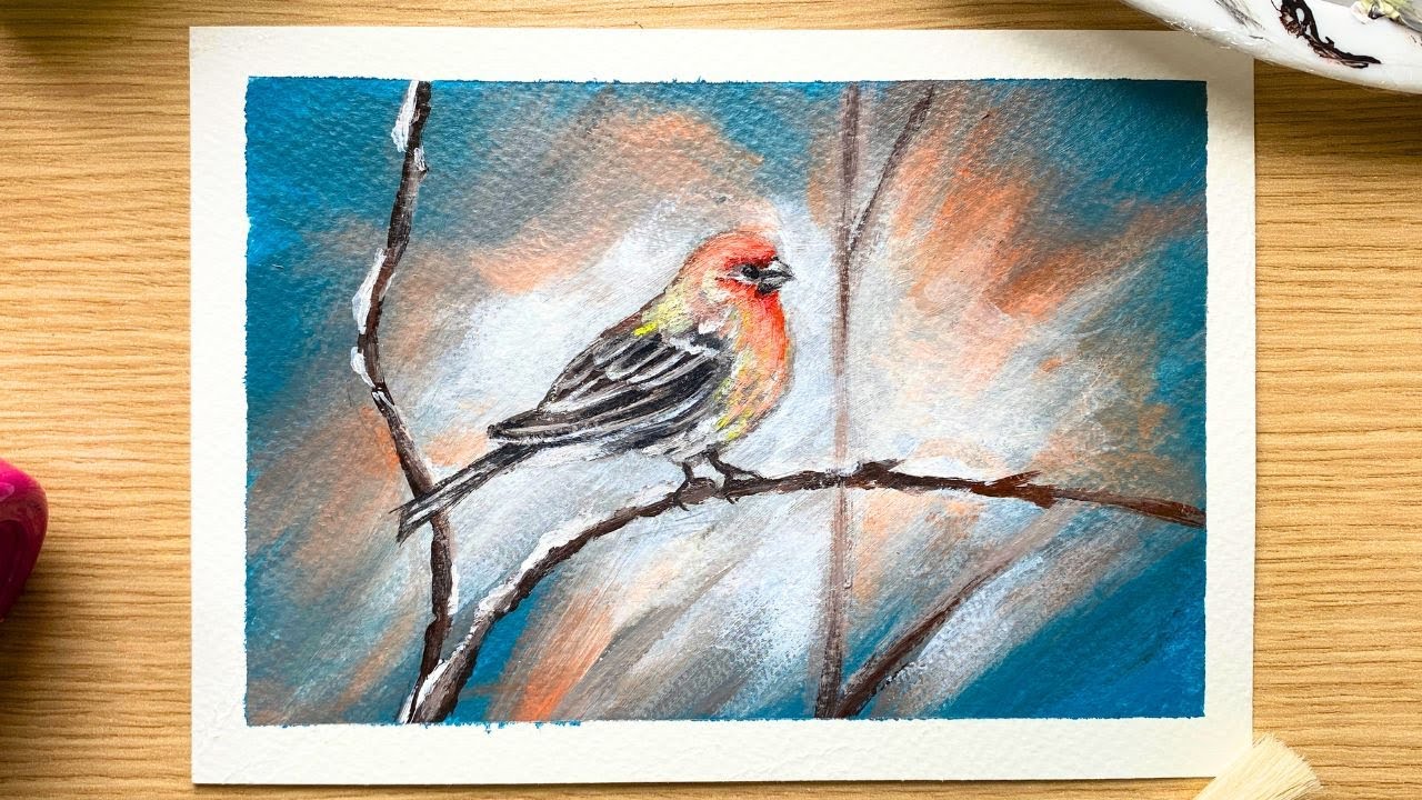 How To Paint A Bird | Acrylic painting for beginners step by step ...