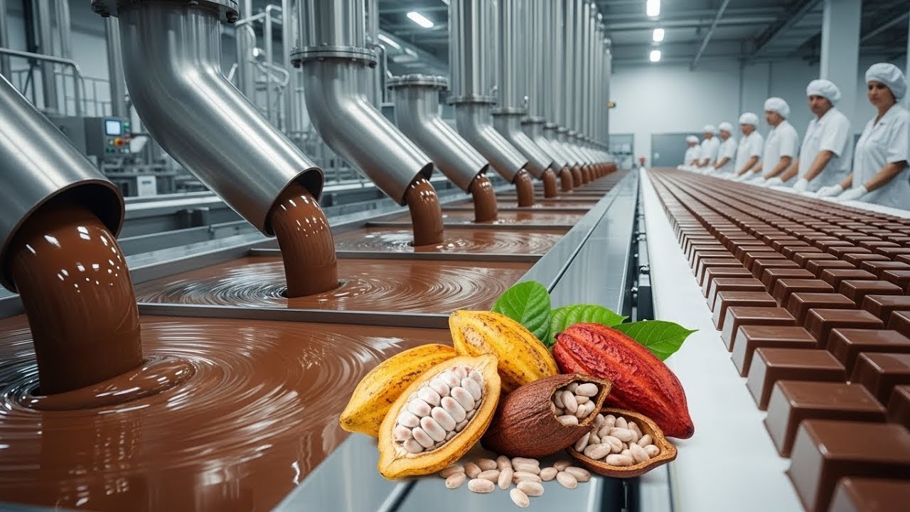 Inside a High-Speed Chocolate Factory: From Raw Cacao Beans to Silky ...