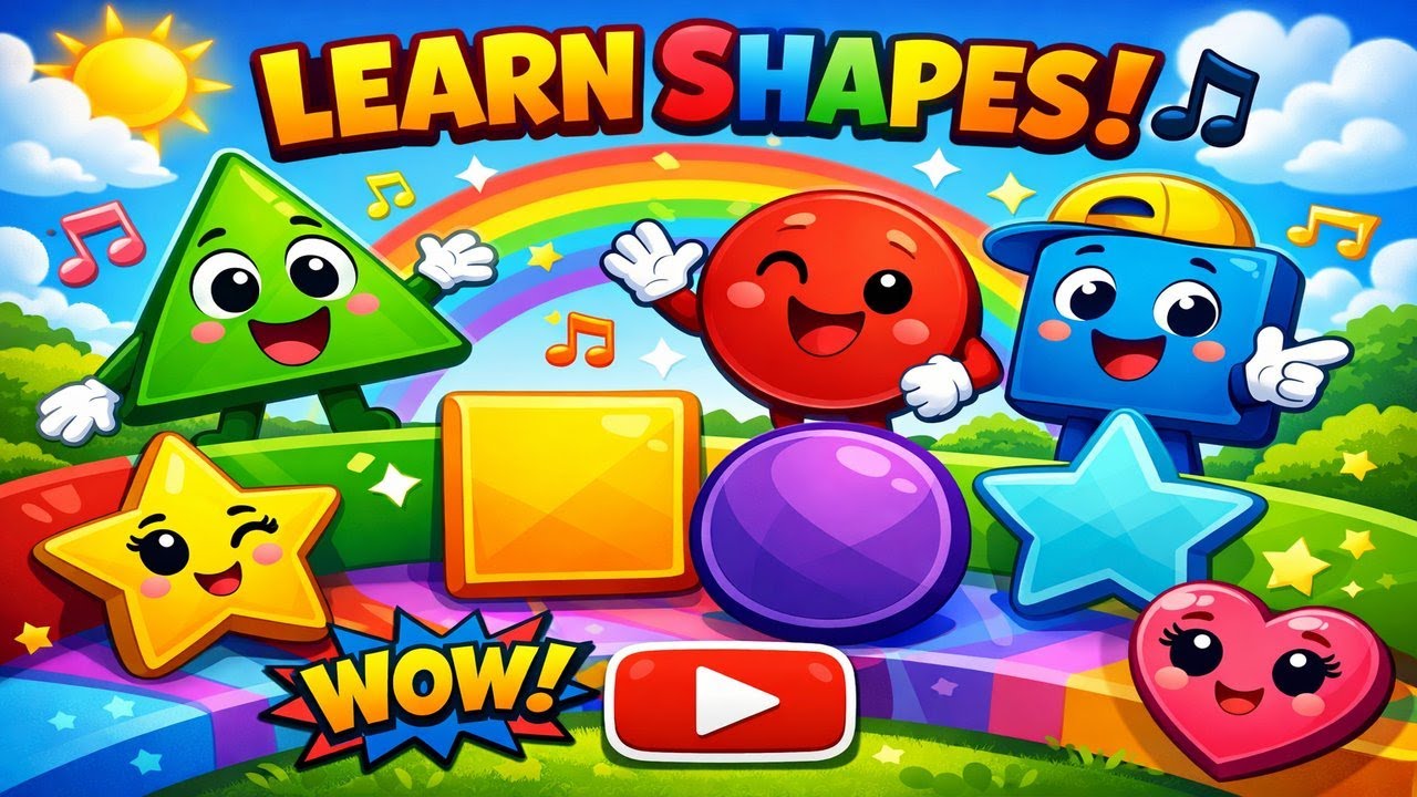 Shapes Song for Kids 🎵 | Mr. Circle, Square & Triangle | Nursery Rhymes ...