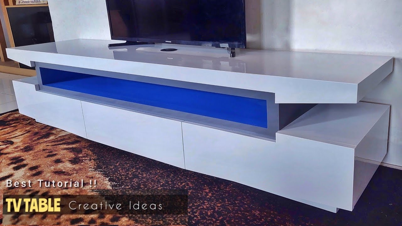 Membuat Meja Tv Minimalis - Tv Stand Tutorial - YouTube