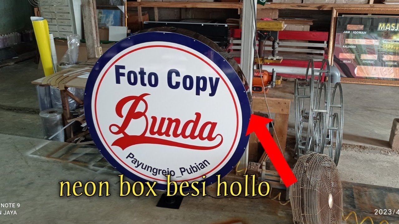 semua pasti bisa membuat neon box bulat menggunakan besi hollo - YouTube