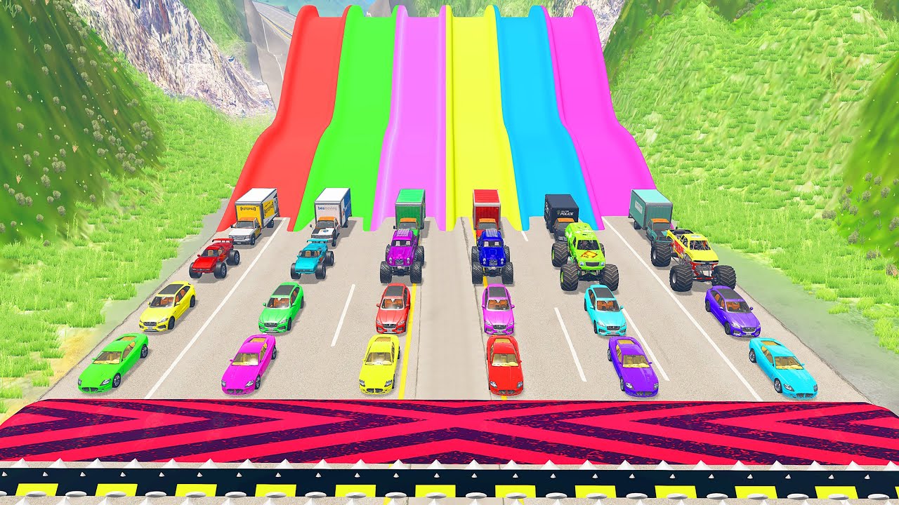 HT Gameplay Official # 16 | Monster Trucks & Small Cars vs Trap Side ...