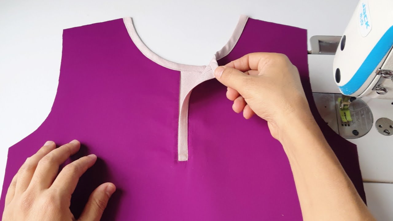 method Perfect Placket cutting and stitching Quickly easily| neck ...