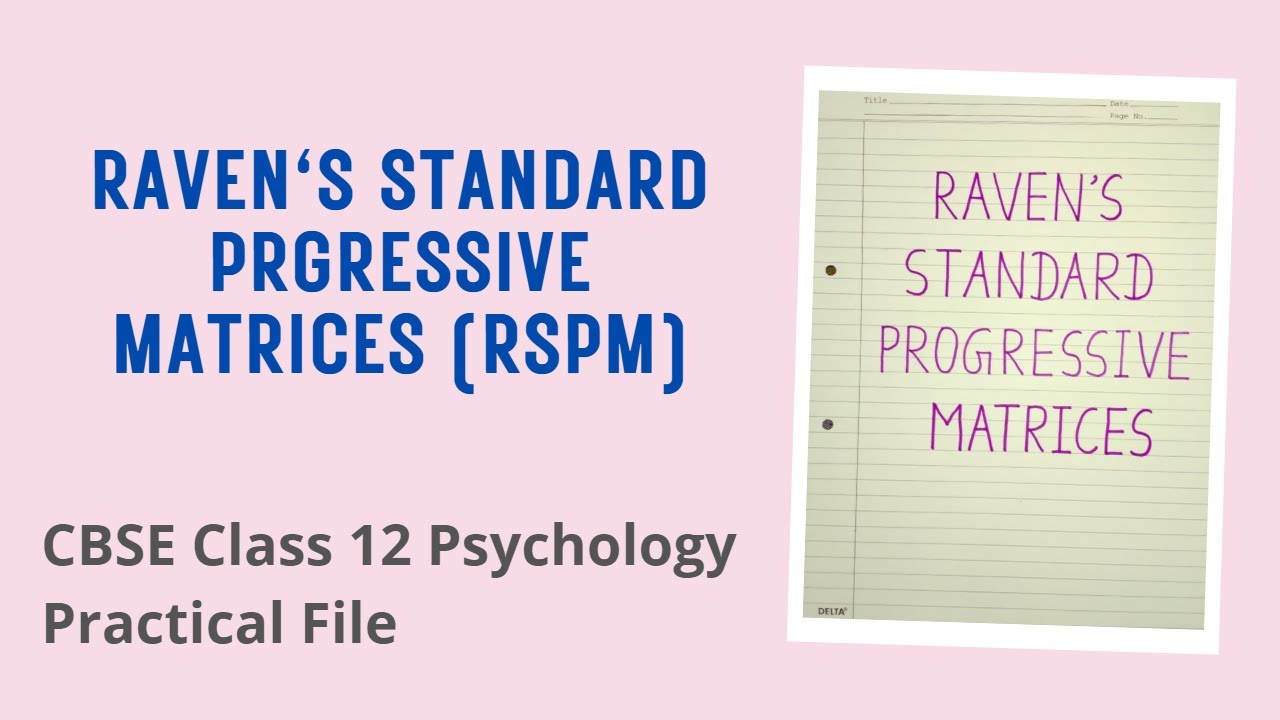 Raven's Standard Progressive Matrices (RSPM) | Part-2 | Psychology ...