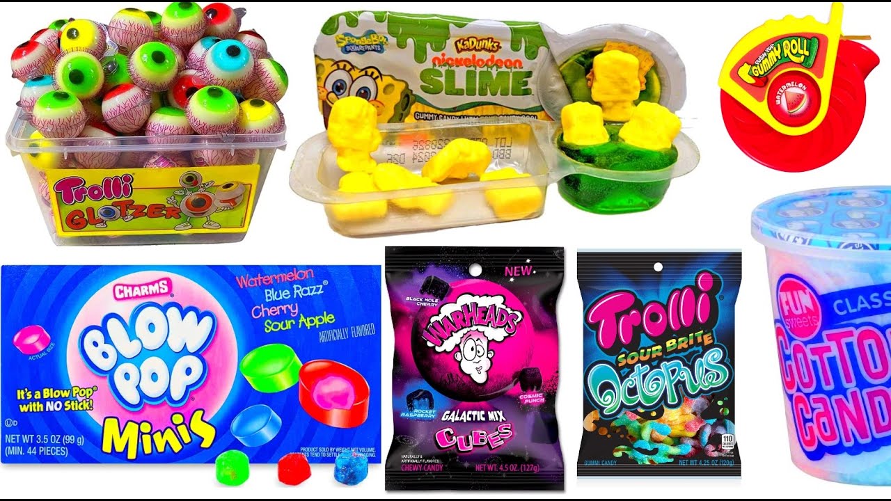 NEW Halloween Gummy Eye Balls Galaxy Cotton Candy SpongeBob Edible ...