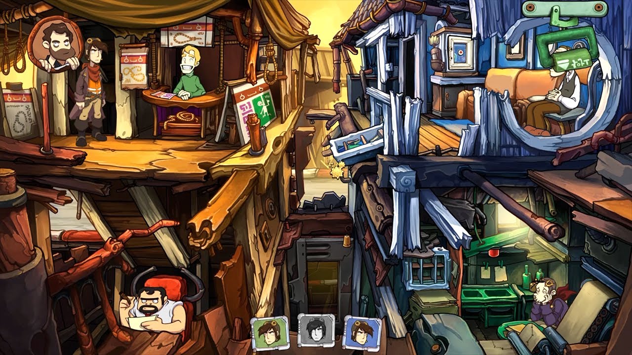 Rope shop. We talk with Barry. Walkthrough #16 (Deponia 3) - YouTube