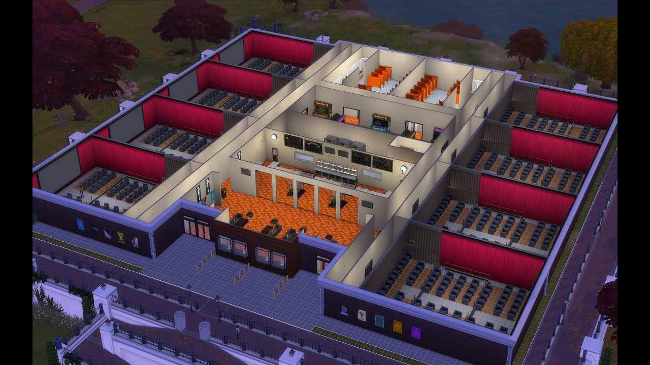 Building A Movie Theater! | Sims 4 Speed Build | No CC - YouTube