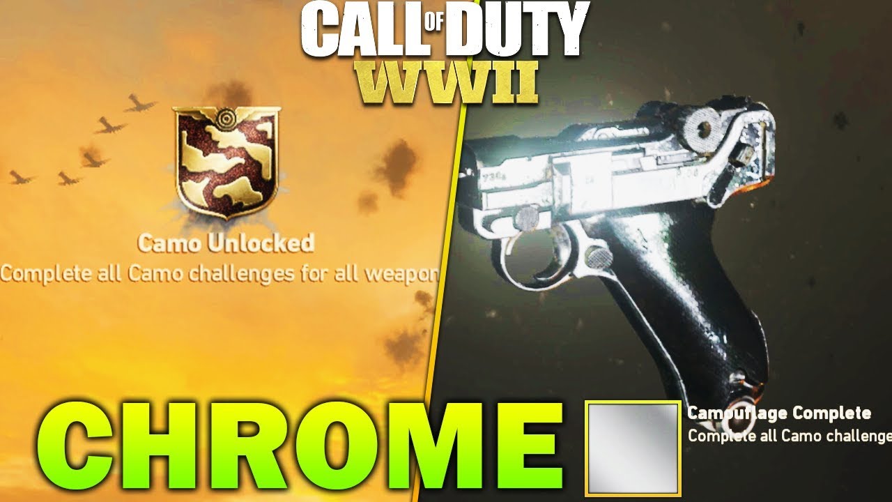 World's First CHROME CAMO Unlocked In COD WW2 - All Chrome Camo Weapons ...