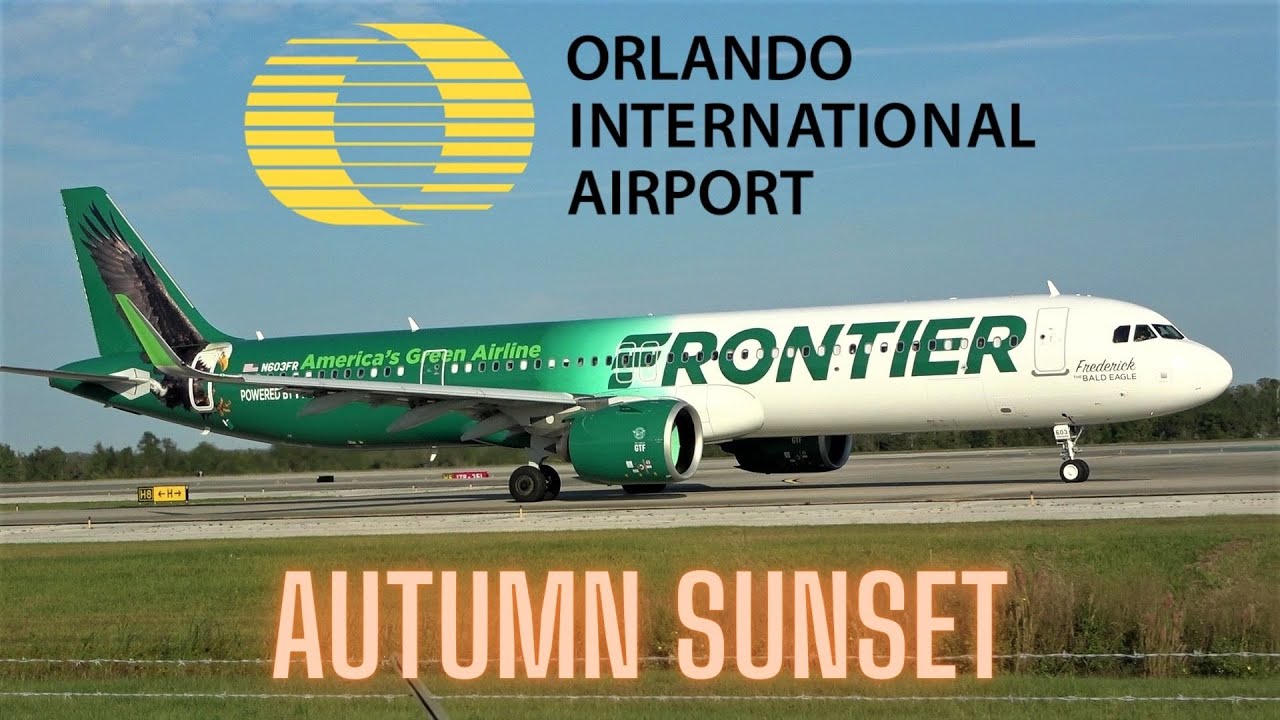 (4K) FRONTIER GREEN PLANE | PLANE SPOTTING | ORLANDO INT'L AIRPORT 11 ...