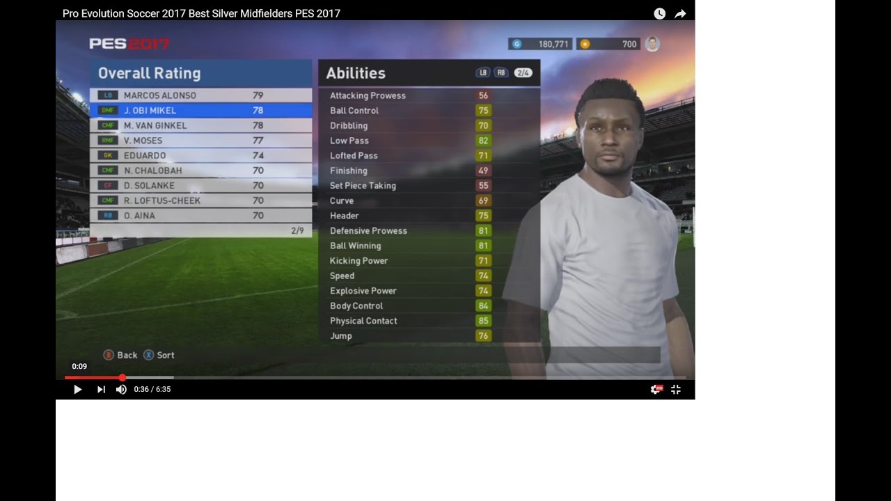Pro Evolution Soccer 2017 Best Silver Midfielders PES 2017 - YouTube