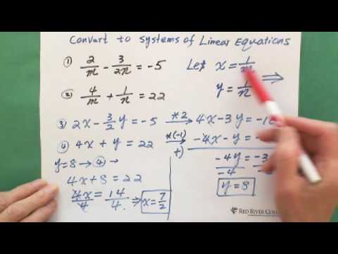 Algebra: Solving Systems of Linear Equations: By Substitution (2) - YouTube