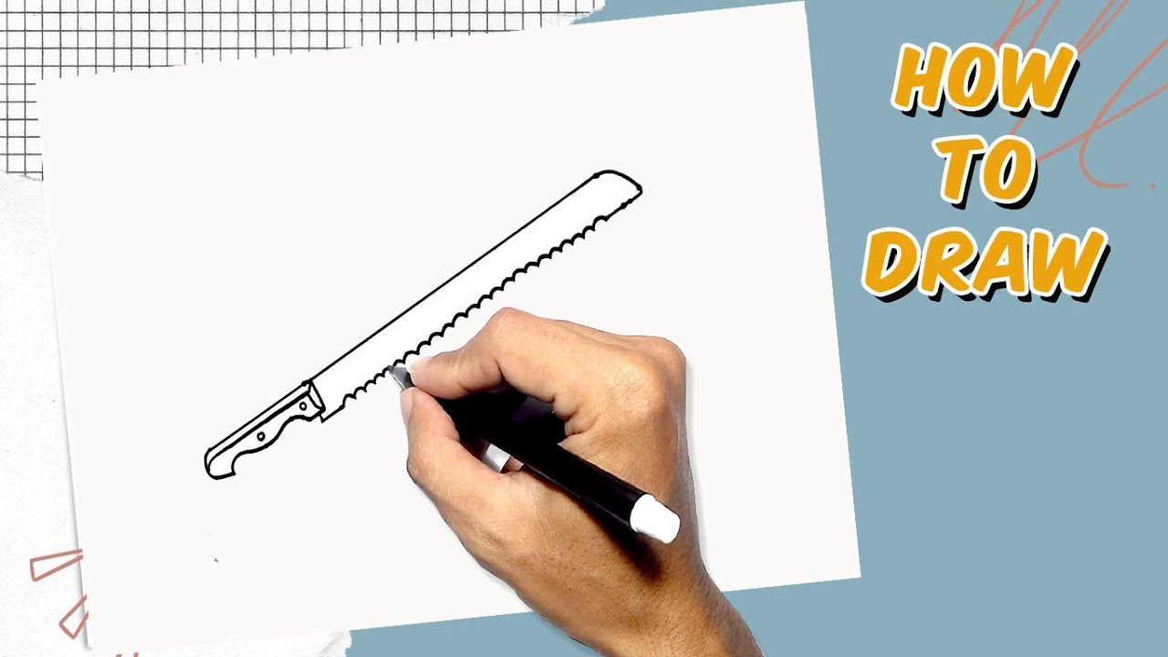 How to Draw Bread Knife - YouTube
