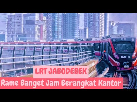 LRT Jabodebek Saat Jam Berangkat Kantor Rame Banget || Integrasi ...