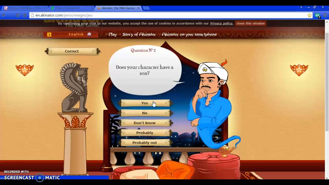 Playing Akinator The Genie - YouTube