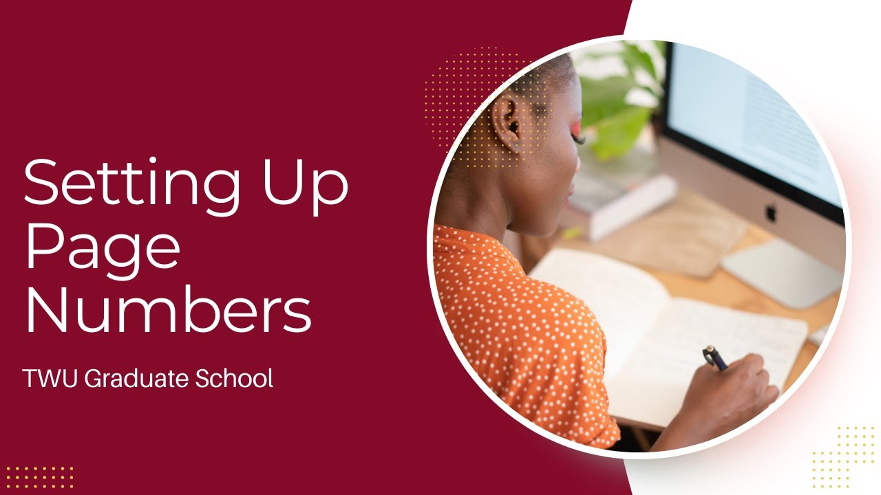 Setting Up Page Numbers - YouTube