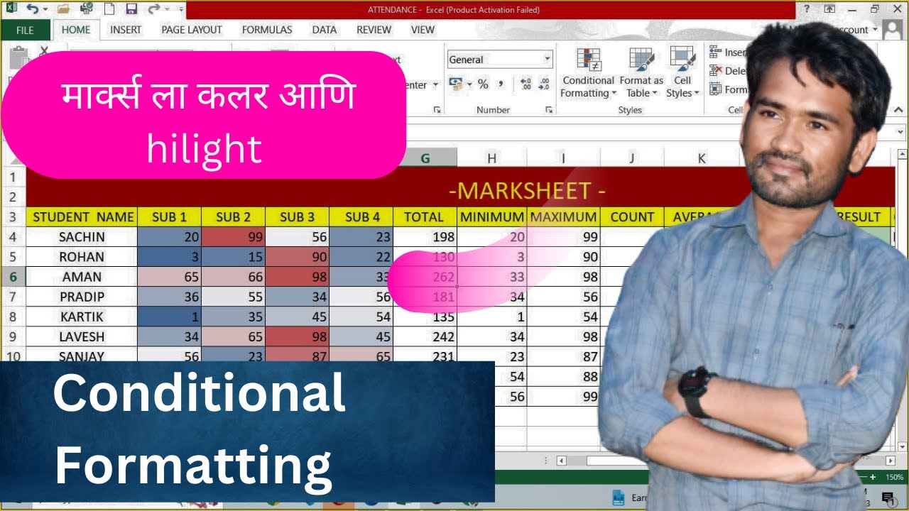 Excel Conditional Formatting Excel Mai Number Ko Hilight Kaise Kare Text Color Laxman Thakare