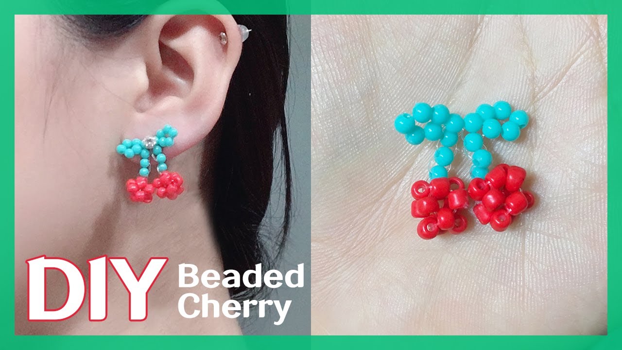 DIY) 체리 비즈 만들기ㅣHow to make beaded Cherry - YouTube