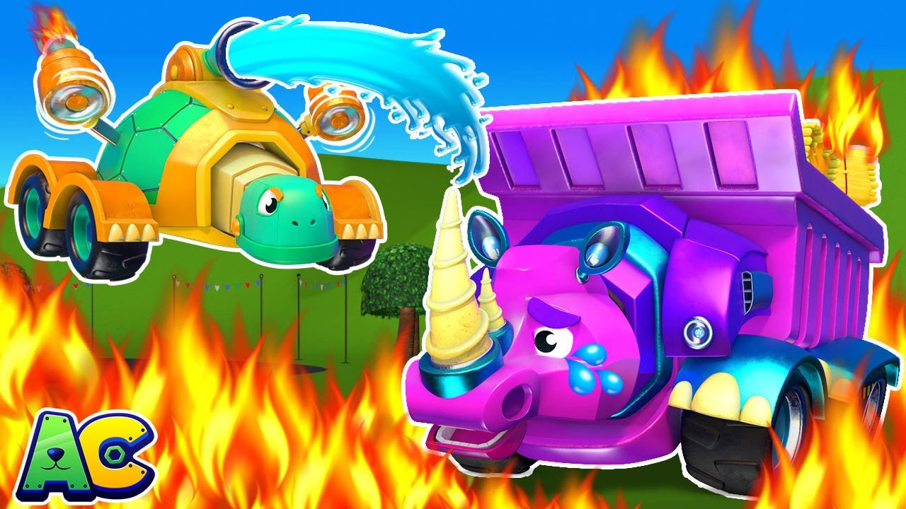 Barbecue starts a FIRE! TURTLE FIREFIGHTER will put it out! | Emergency ...