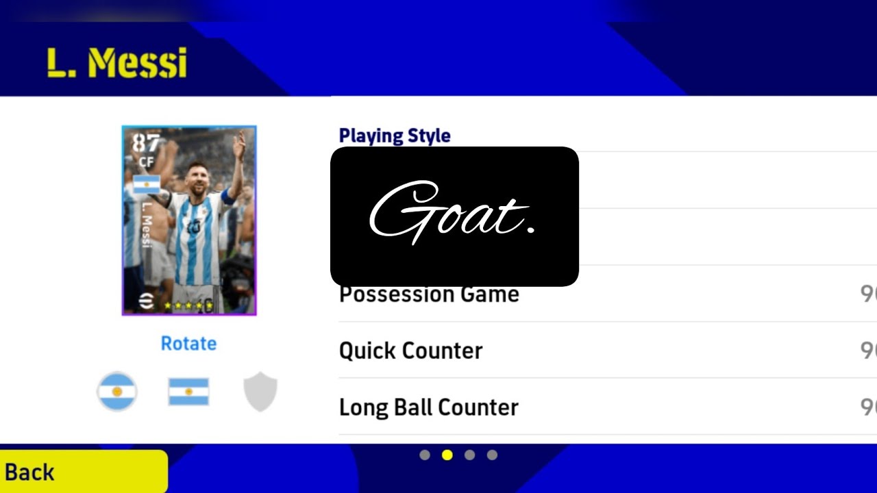 How Strong Is Goat Playstyle? Free Messi Card | eFootball 2023 Mobile ...