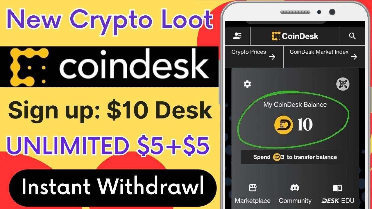 CoinDesk New Crypto Offer | New Self Crypto Earning Website | New ...
