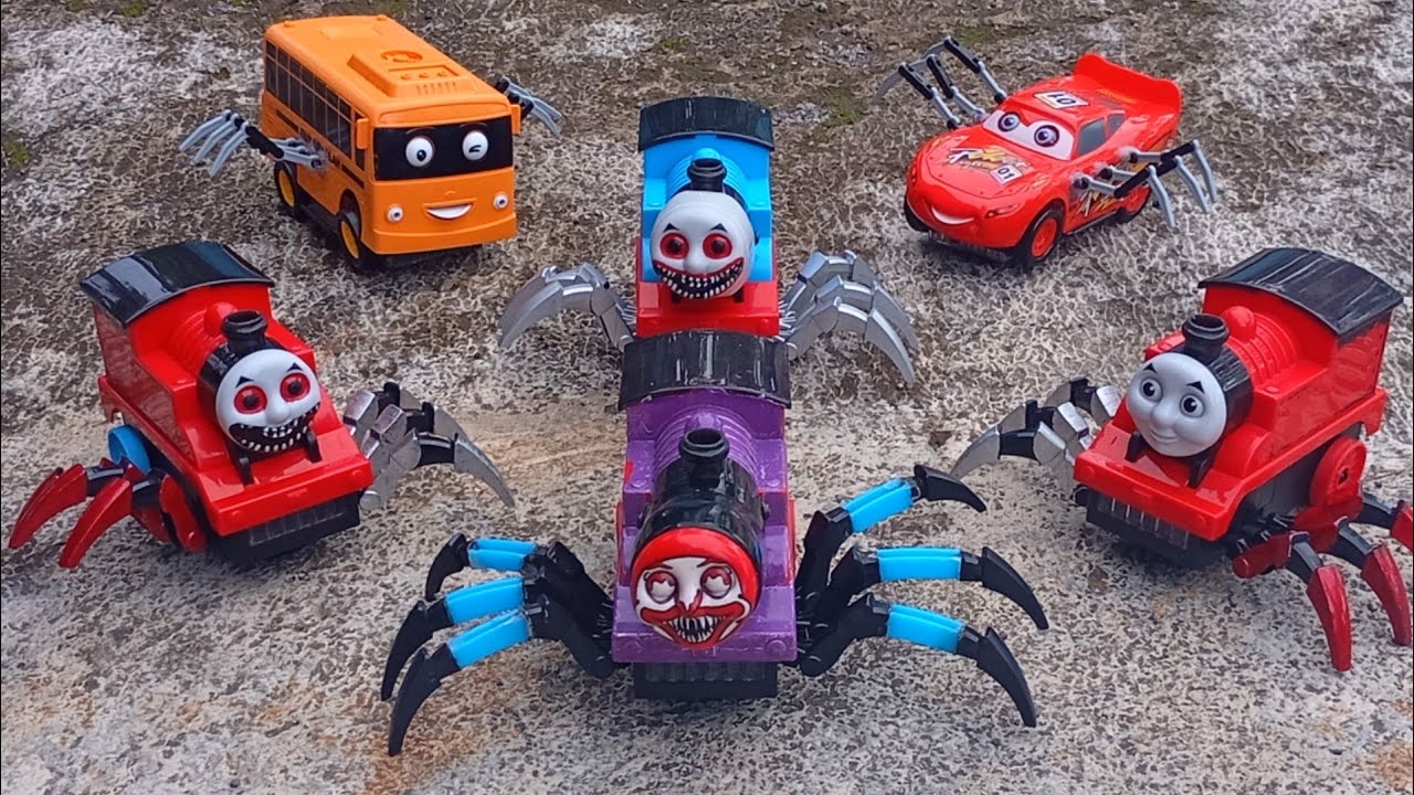 Mencari mainan kereta api monster coco charles,mcqueen laba-laba,tayo ...