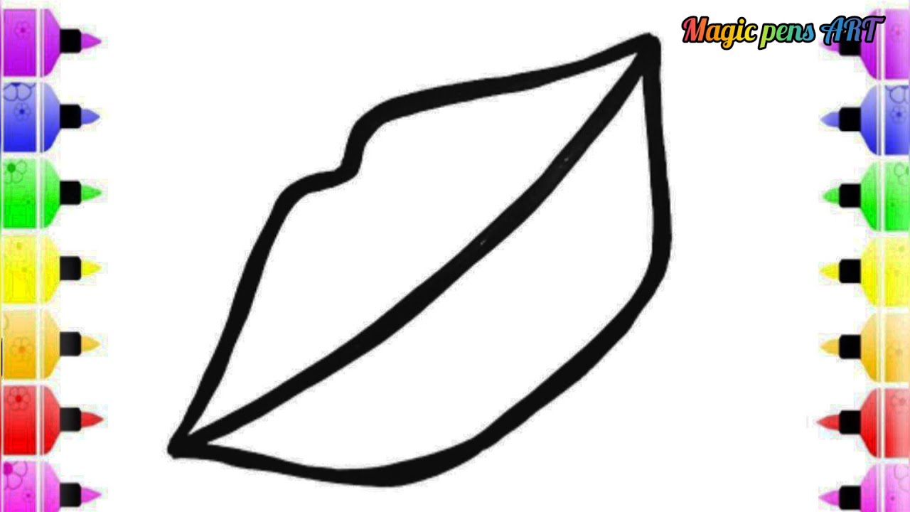 How to draw and color lips | coloring lipstick | for kids | learning ...